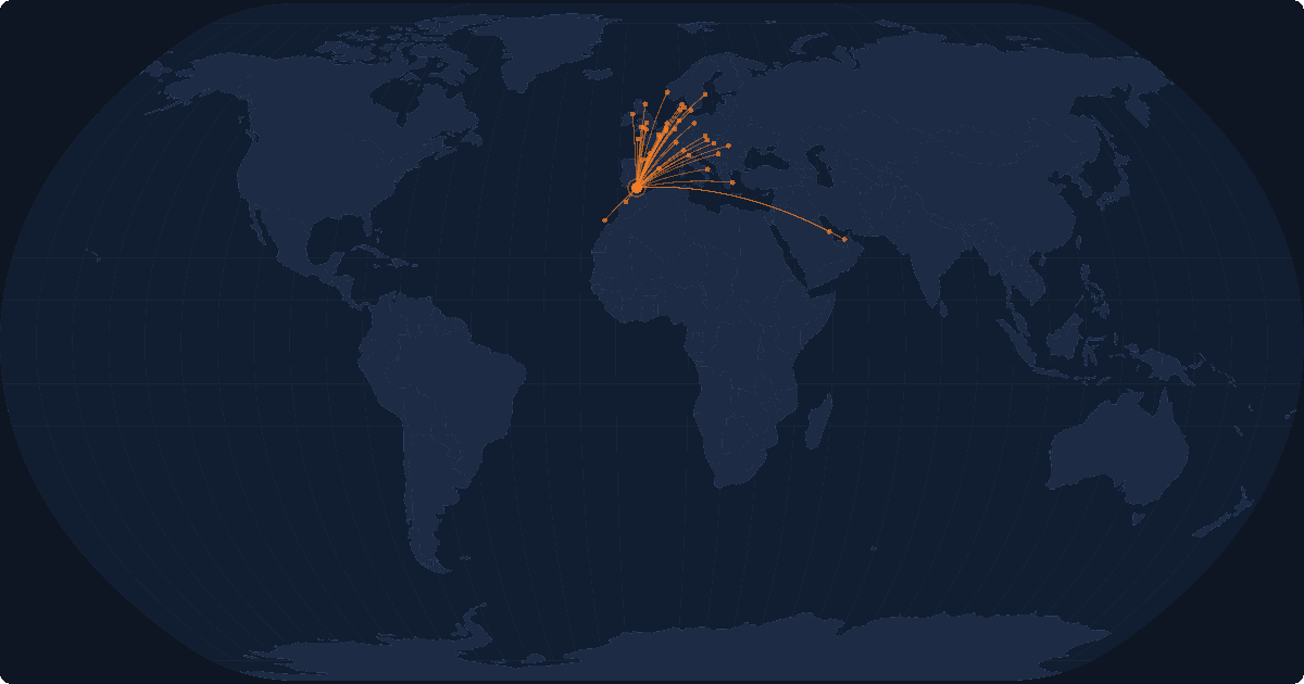 Nonstop Flights to Malaga (AGP) — 161 Routes · On Schedule